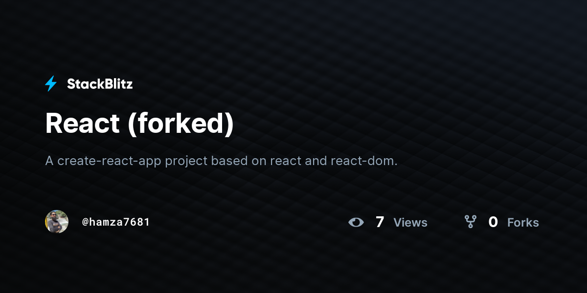 React (forked) - StackBlitz