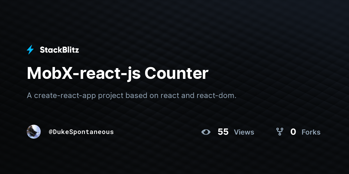 MobX-react-js Counter - StackBlitz