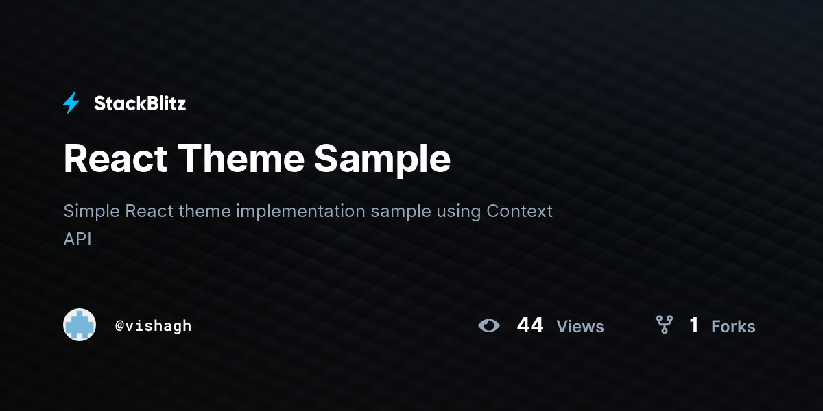 React Theme Sample - StackBlitz