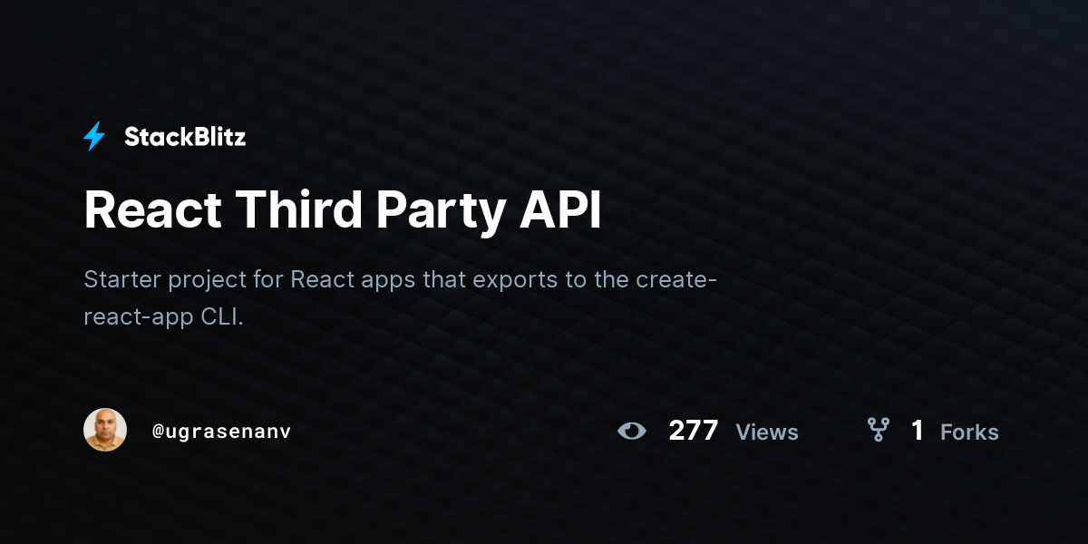 React Third Party API - StackBlitz