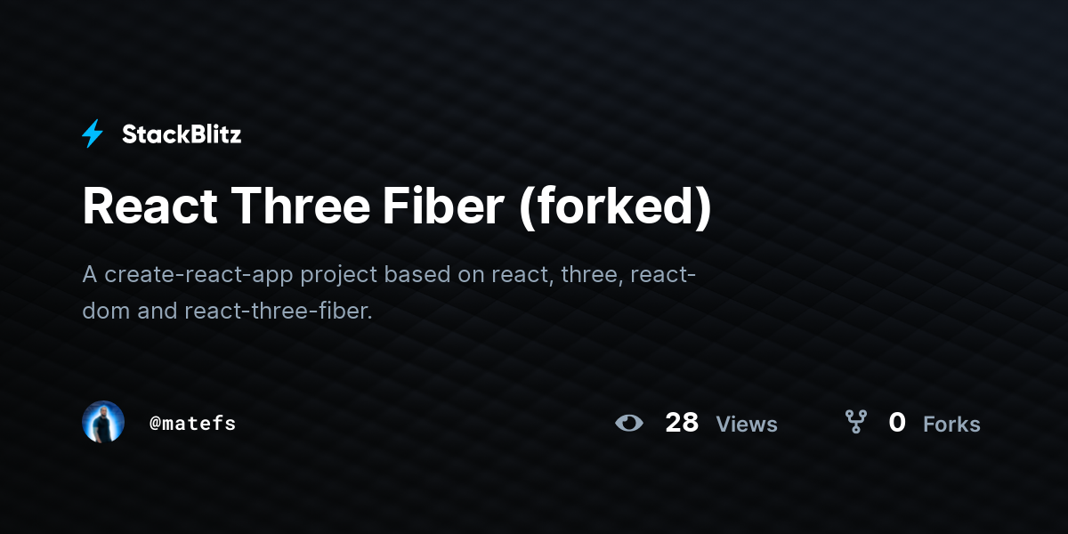 React Three Fiber (forked) - StackBlitz