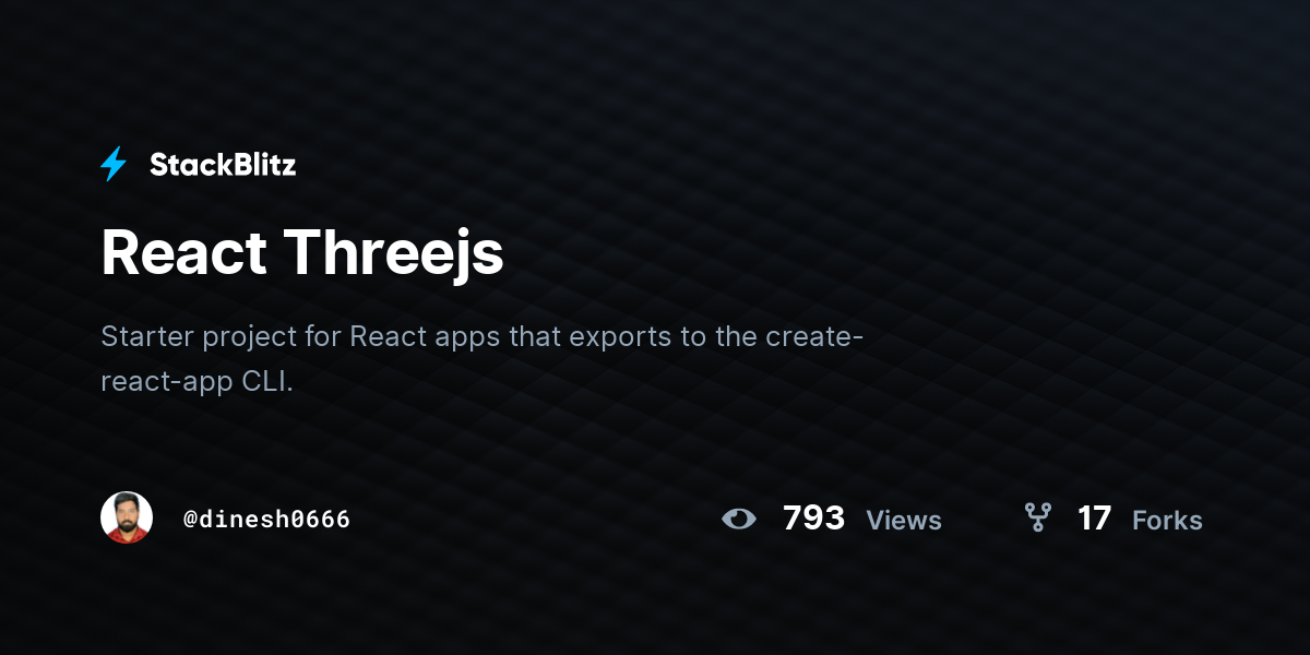 React Threejs - StackBlitz