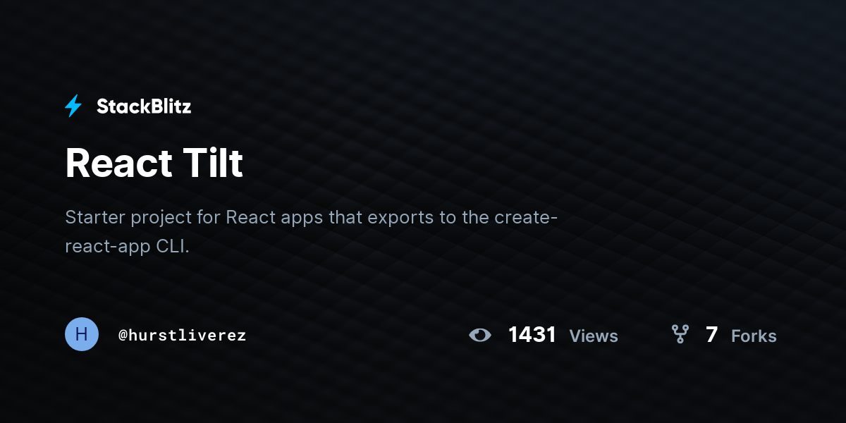 React Tilt - StackBlitz