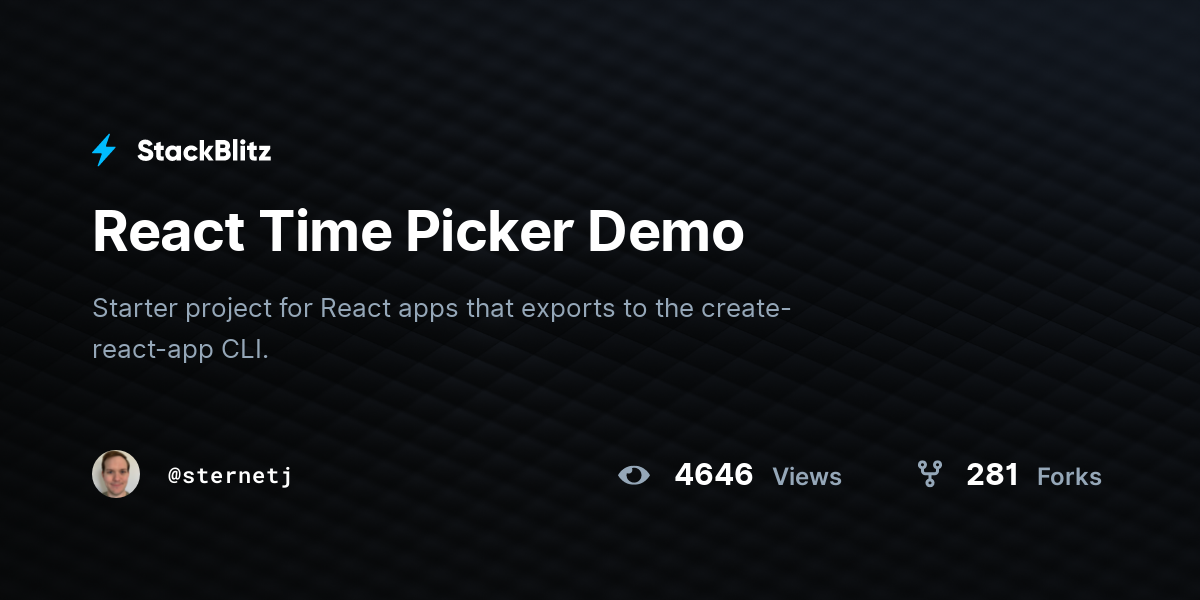React Time Picker Demo - StackBlitz