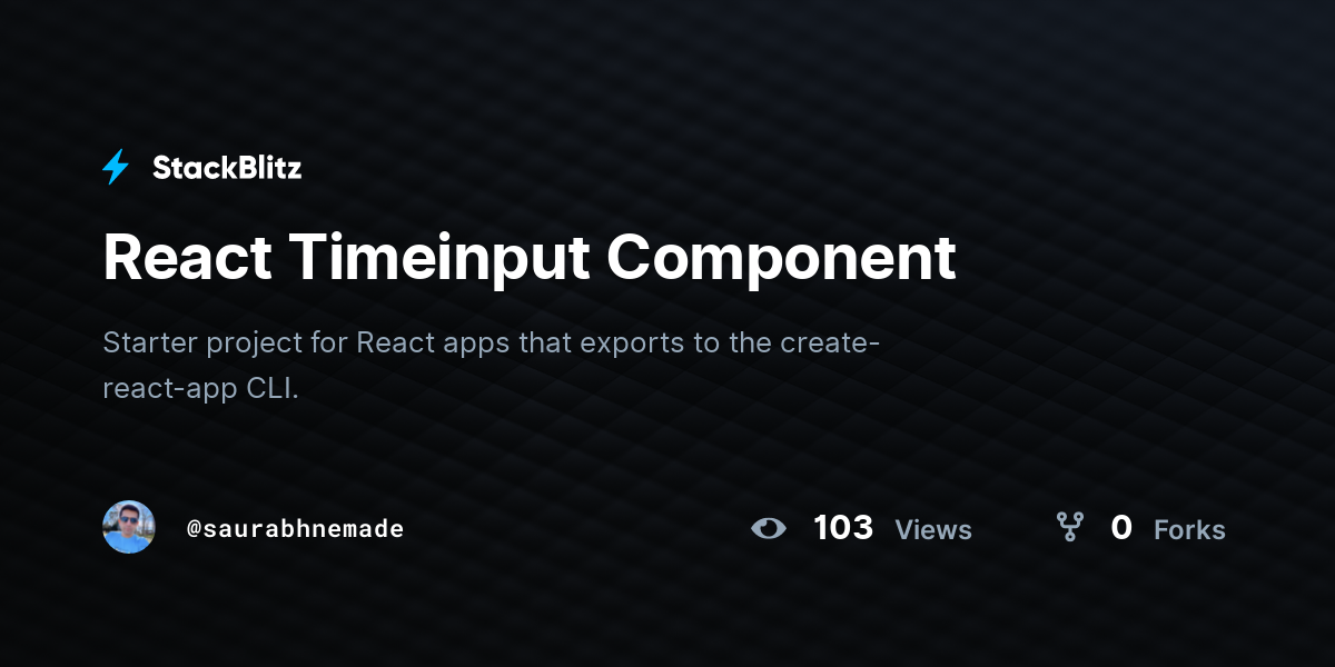 React Timeinput Component - StackBlitz