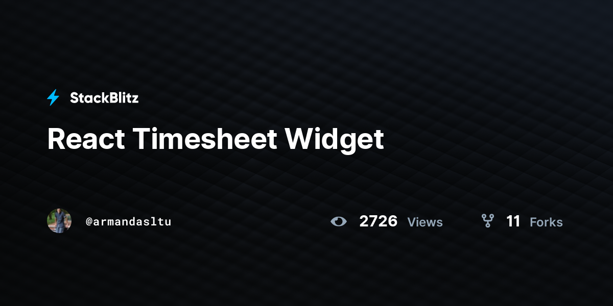 React Timesheet Widget - StackBlitz