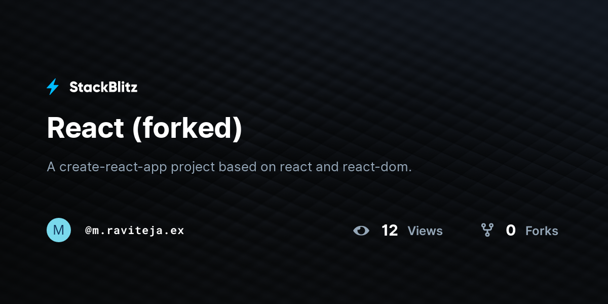 React (forked) - StackBlitz