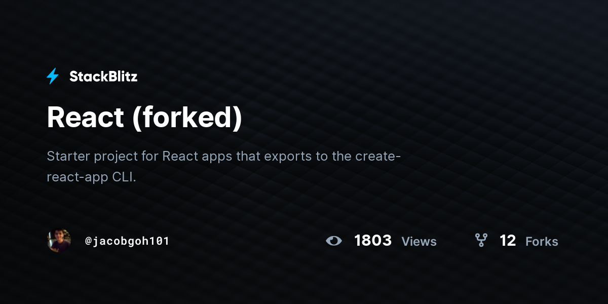 React (forked) - StackBlitz