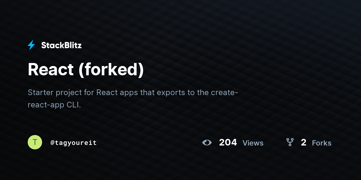 React (forked) - StackBlitz