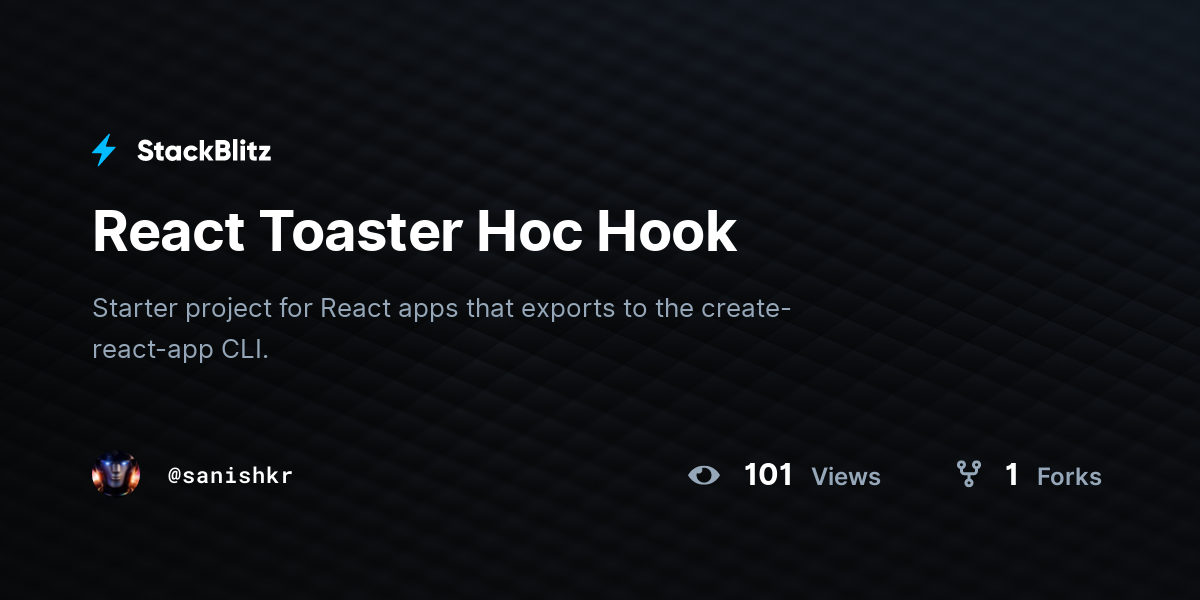 React Toaster Hoc Hook - StackBlitz