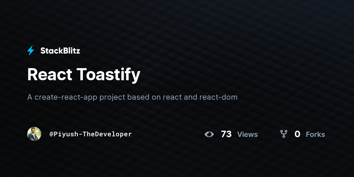 React Toastify - StackBlitz React Toastify - StackBlitz