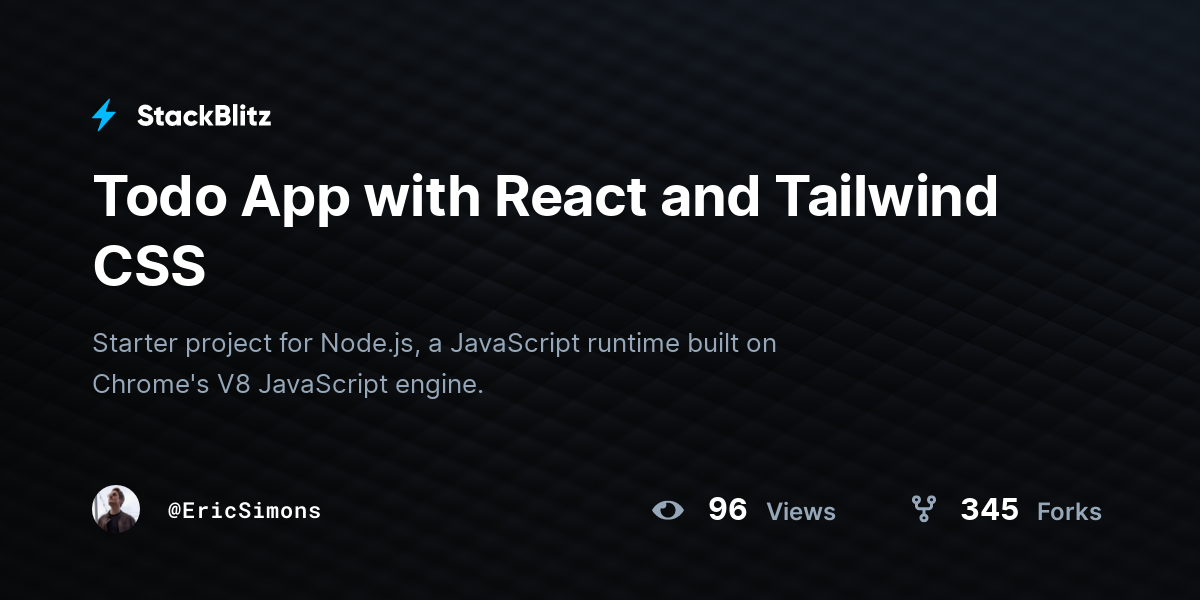 Todo App with React and Tailwind CSS - StackBlitz