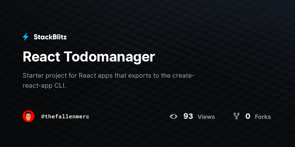 React Todomanager - StackBlitz