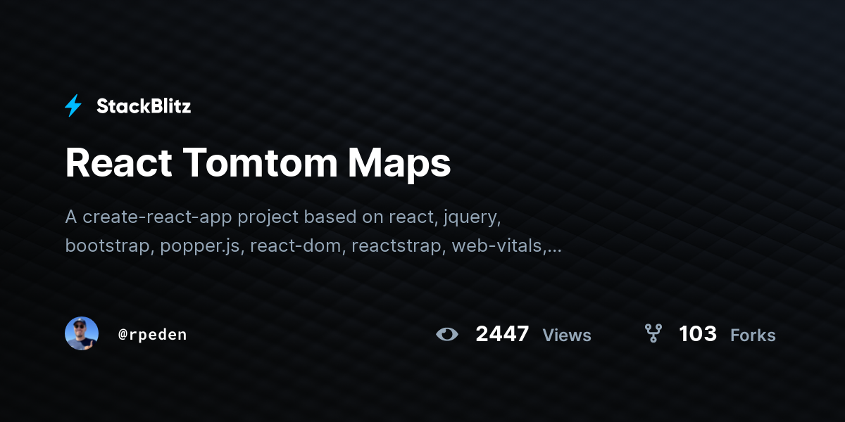 React Tomtom Maps Stackblitz