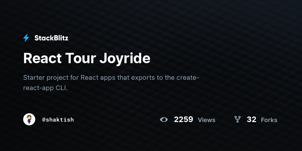 React Tour Joyride - StackBlitz