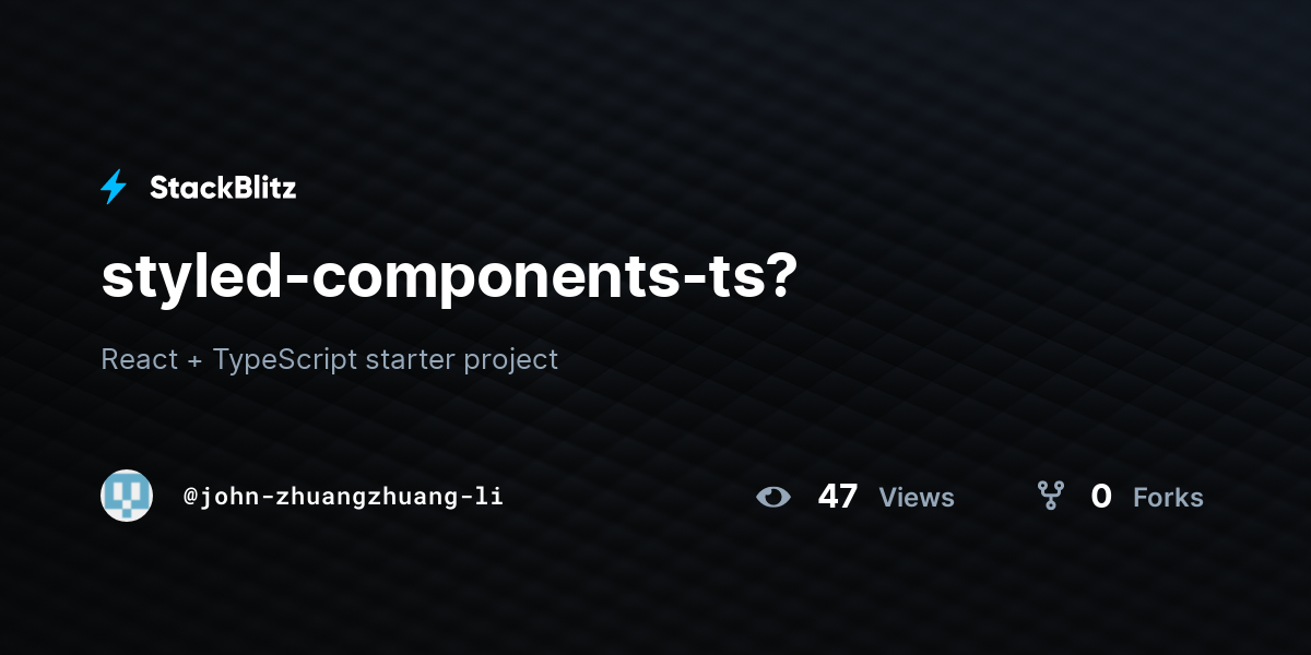 styled-components-ts? - StackBlitz
