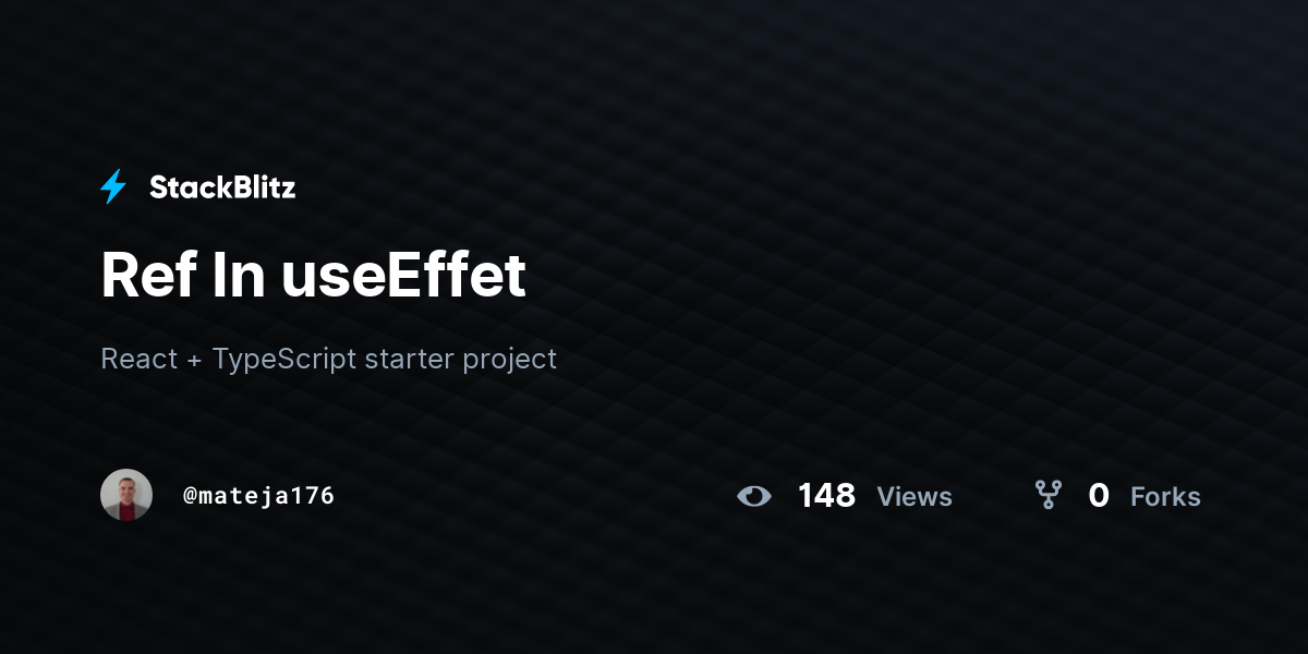 Ref In useEffet - StackBlitz