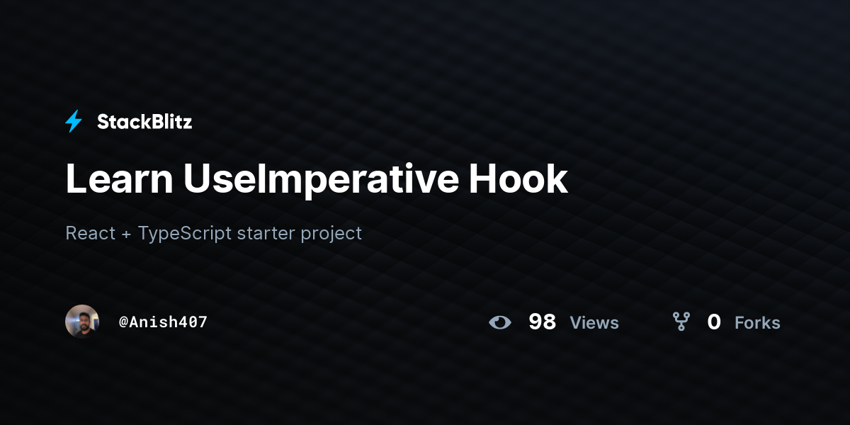 Learn UseImperative Hook - StackBlitz