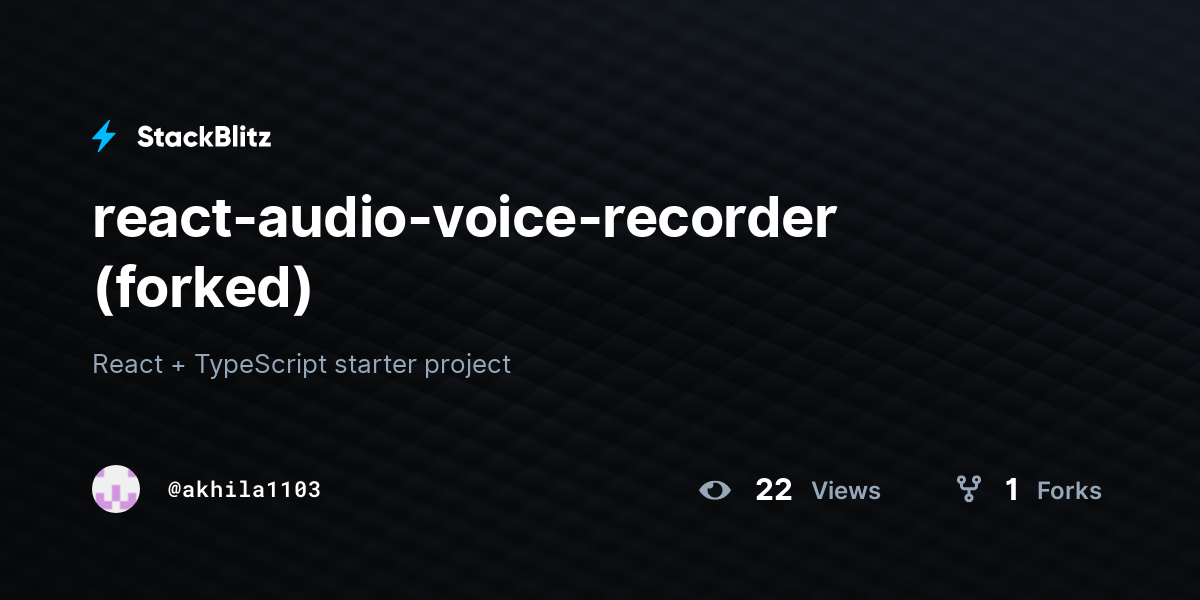 react-audio-voice-recorder (forked) - StackBlitz