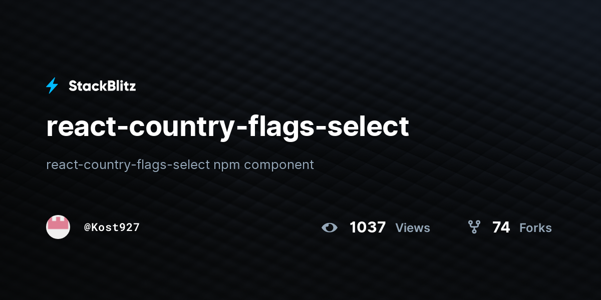 React Country Flags Select Stackblitz