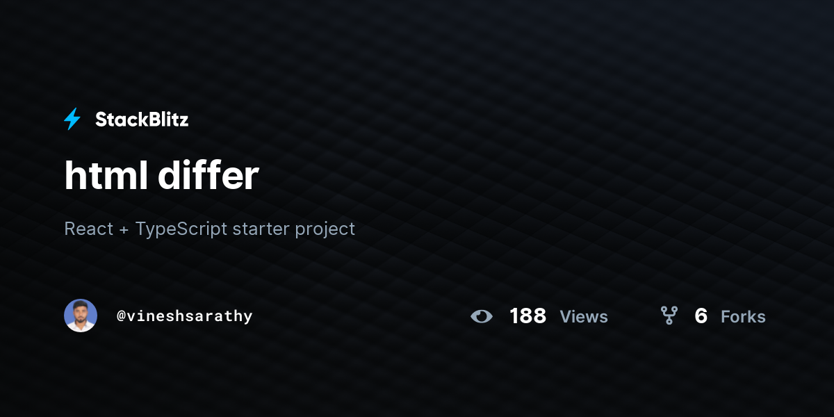 html differ - StackBlitz