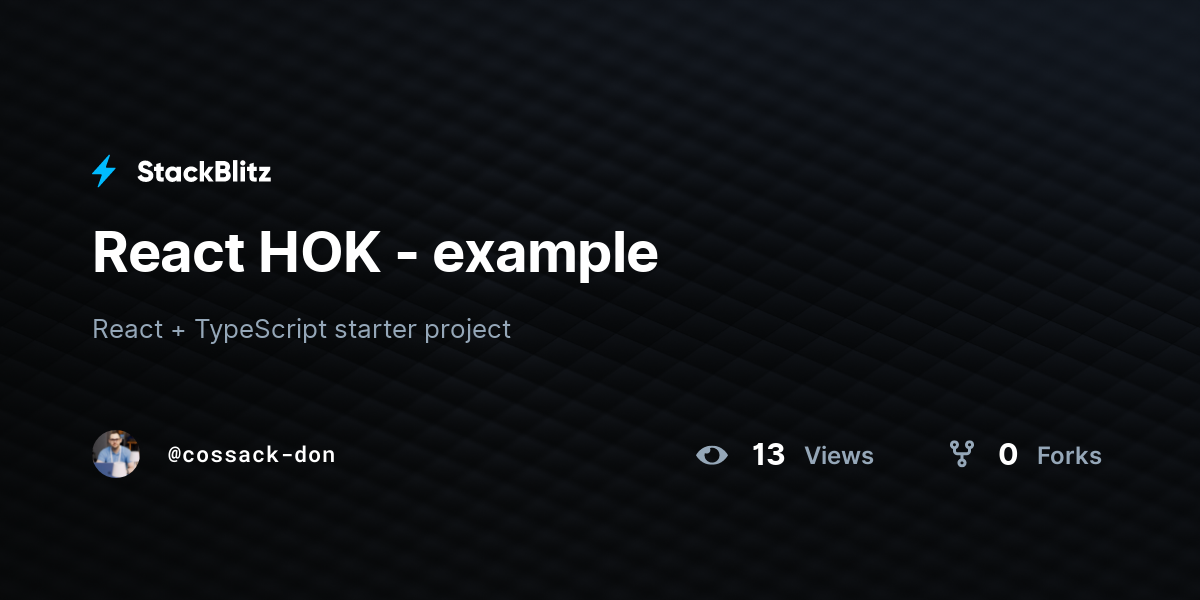 React HOK - example - StackBlitz