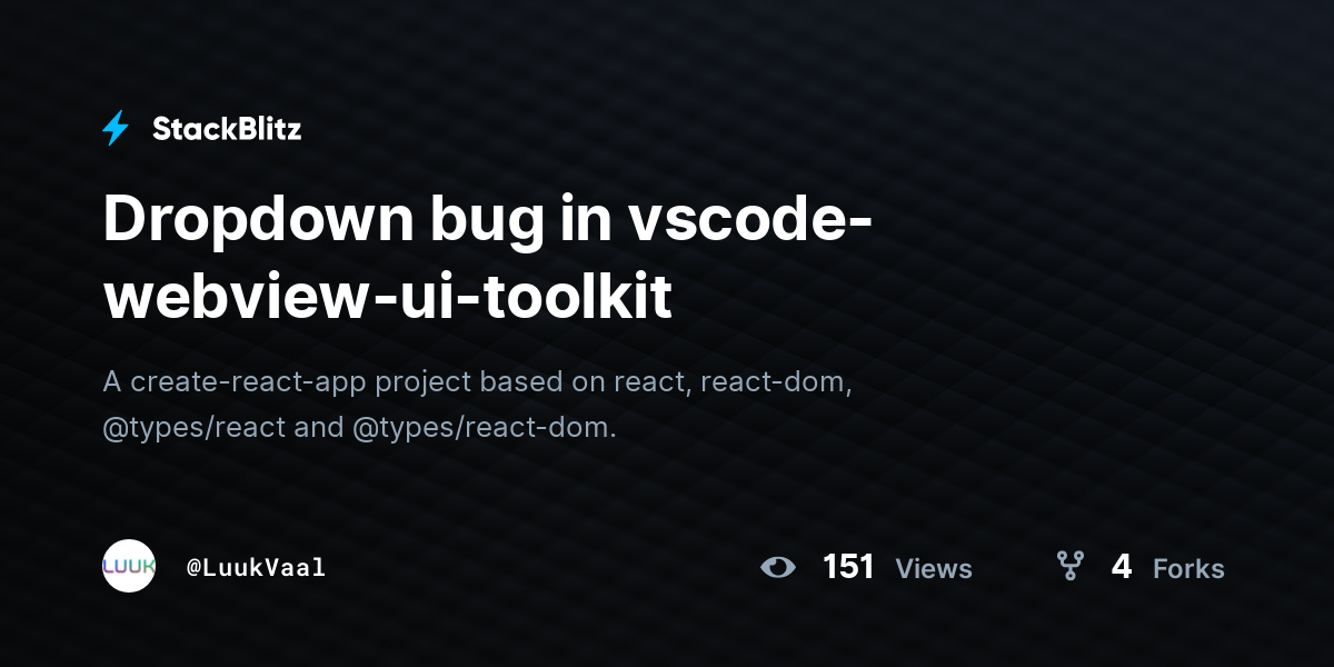 Dropdown bug in vscode-webview-ui-toolkit - StackBlitz