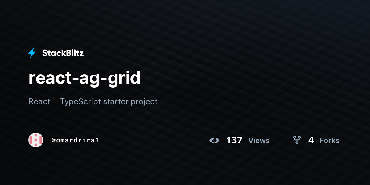react-ag-grid - StackBlitz