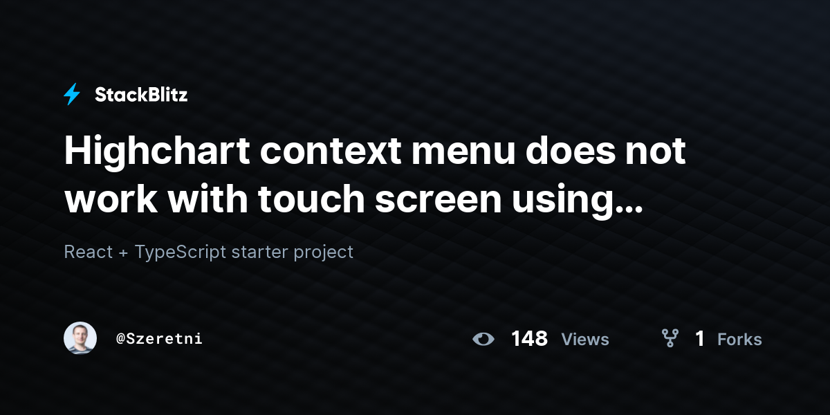 Highchart Context Menu Does Not Work With Touch Screen Using React Grid Layout And Isdraggable 