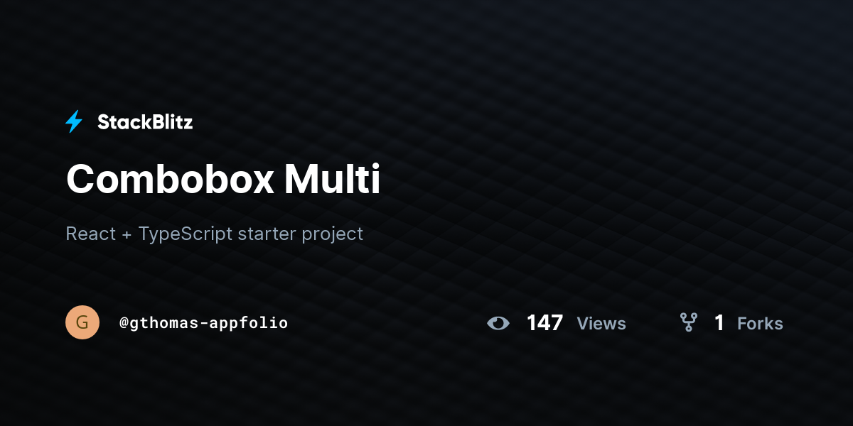 Combobox Multi - StackBlitz