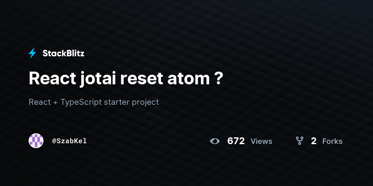 React jotai reset atom ? - StackBlitz