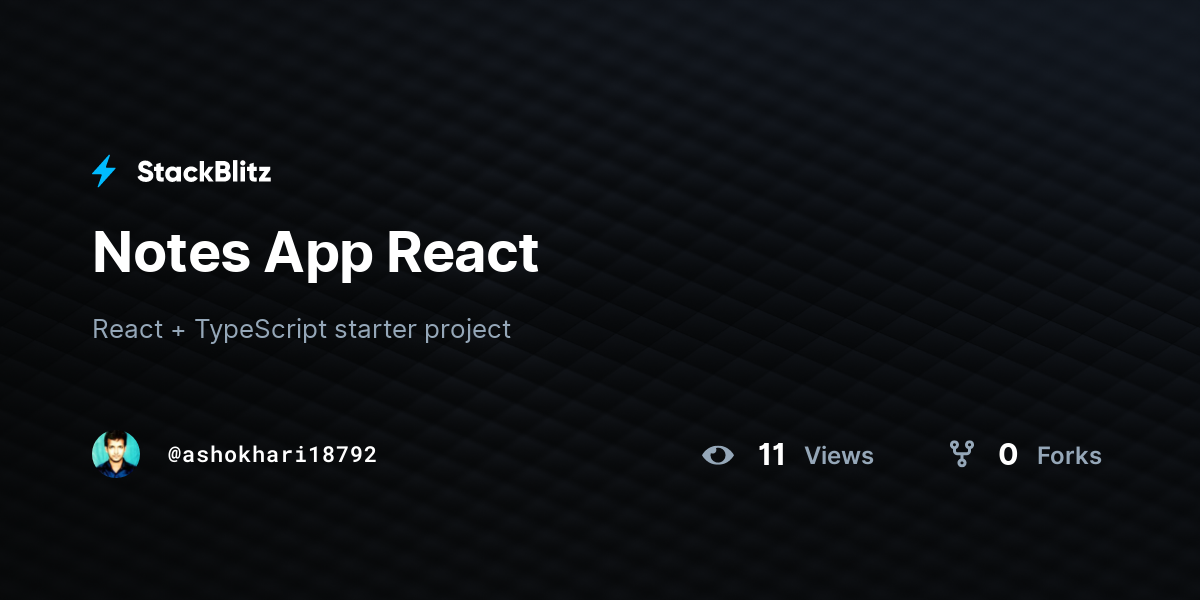 Notes App React - StackBlitz