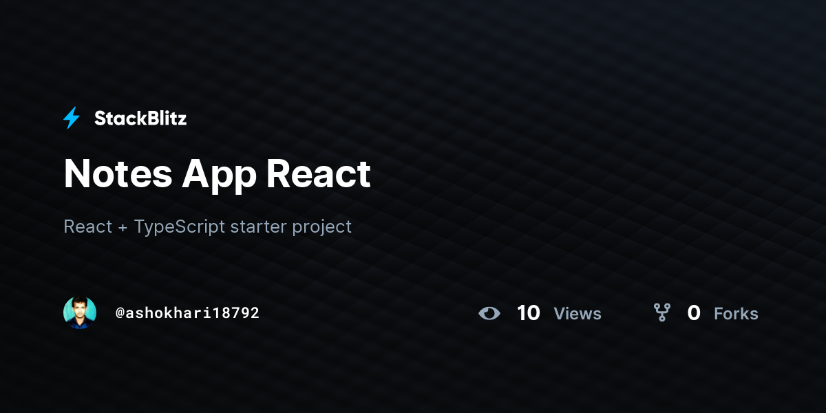 Notes App React - StackBlitz Notes App React - StackBlitz