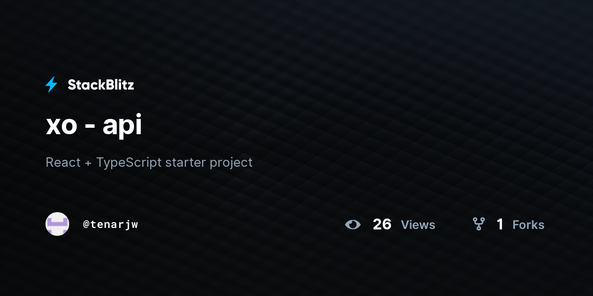 xo - api - StackBlitz