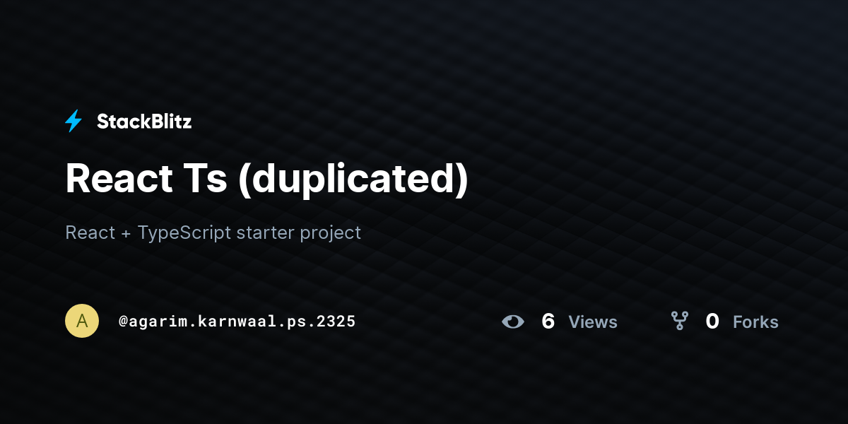 React Ts (duplicated) - StackBlitz