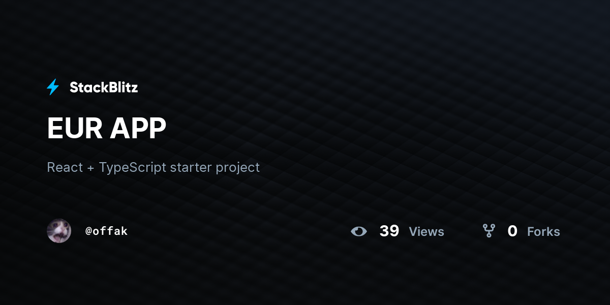 EUR APP - StackBlitz