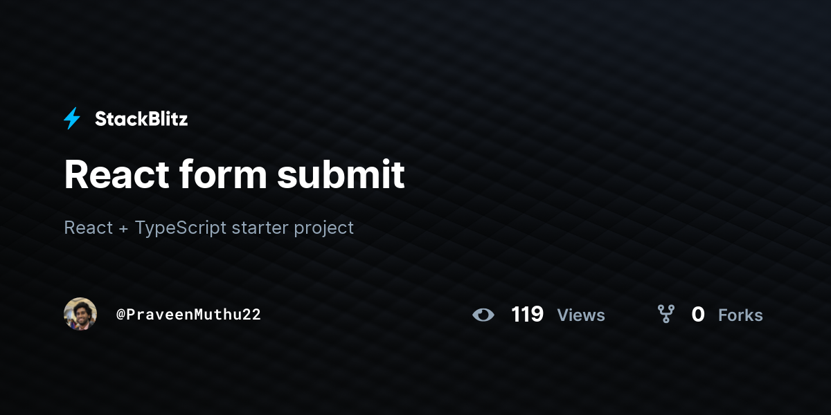 React Form Submit StackBlitz