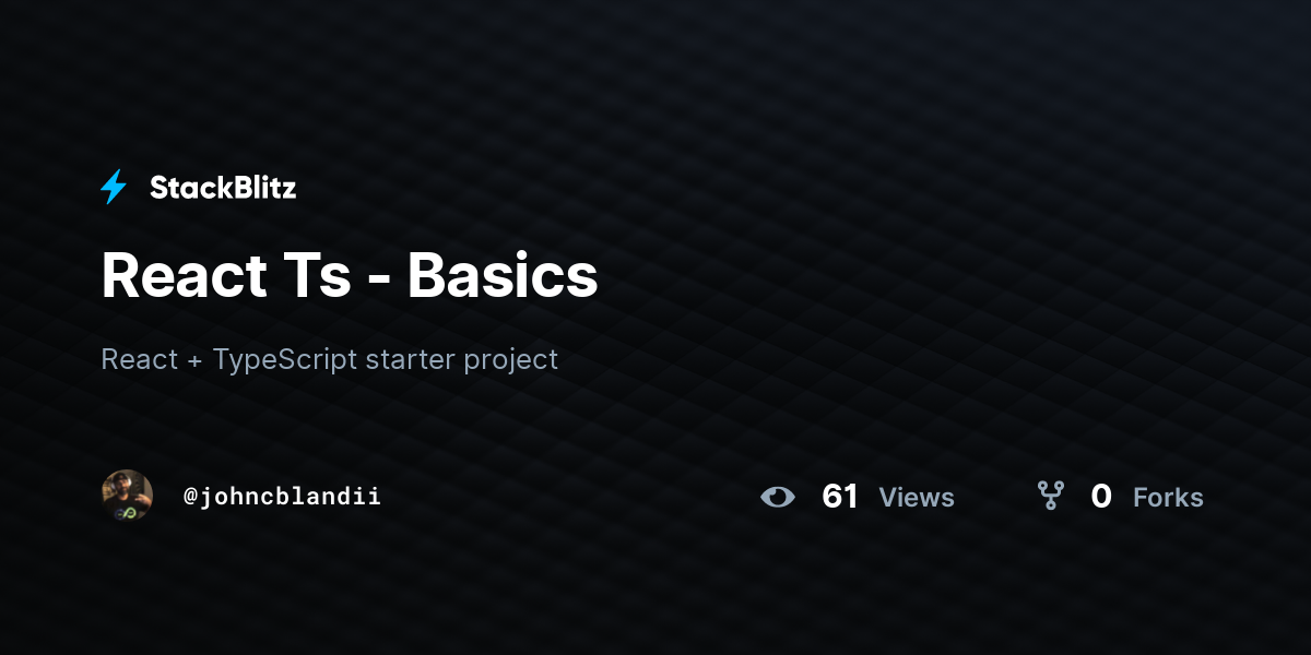 React Ts - Basics - StackBlitz