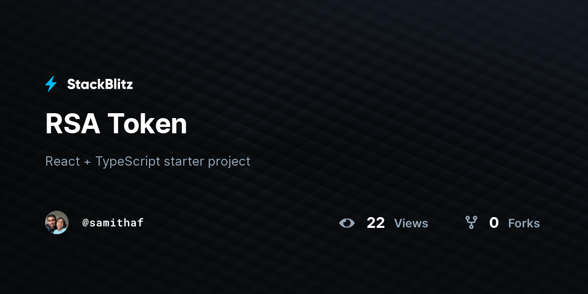 RSA Token - StackBlitz