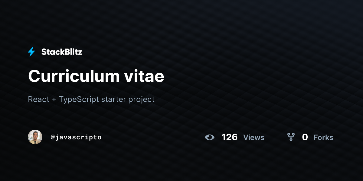 Curriculum Vitae Stackblitz