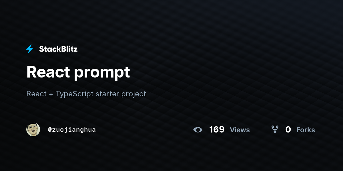 React prompt - StackBlitz