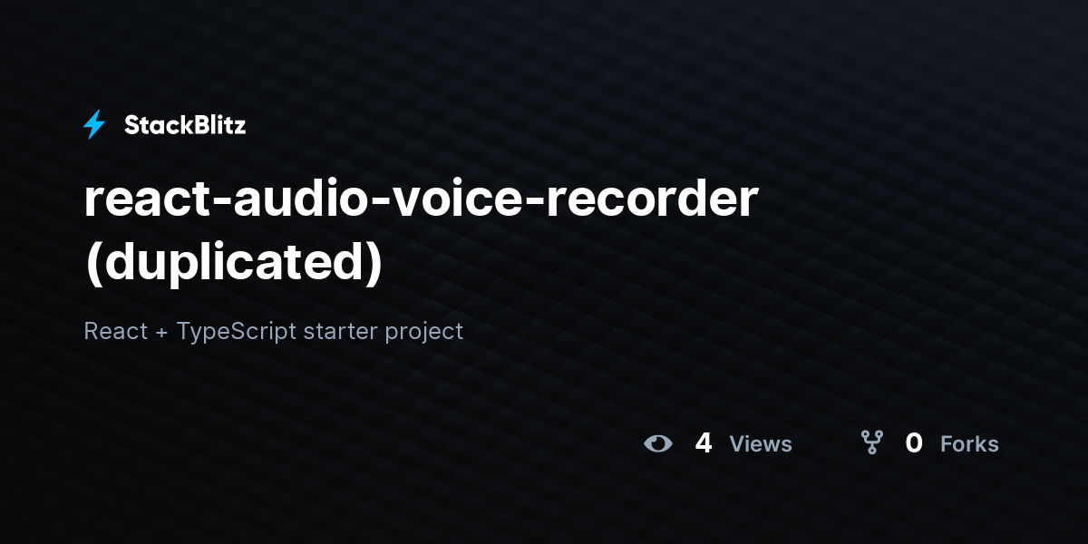 react-audio-voice-recorder (duplicated) - StackBlitz
