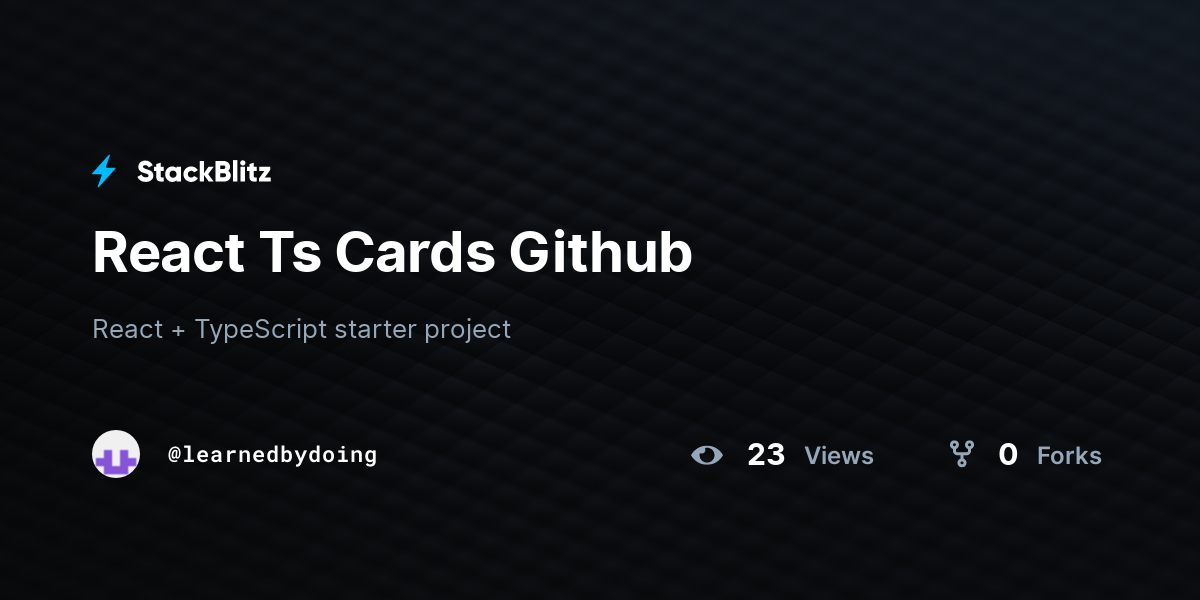React Ts Cards Github - StackBlitz