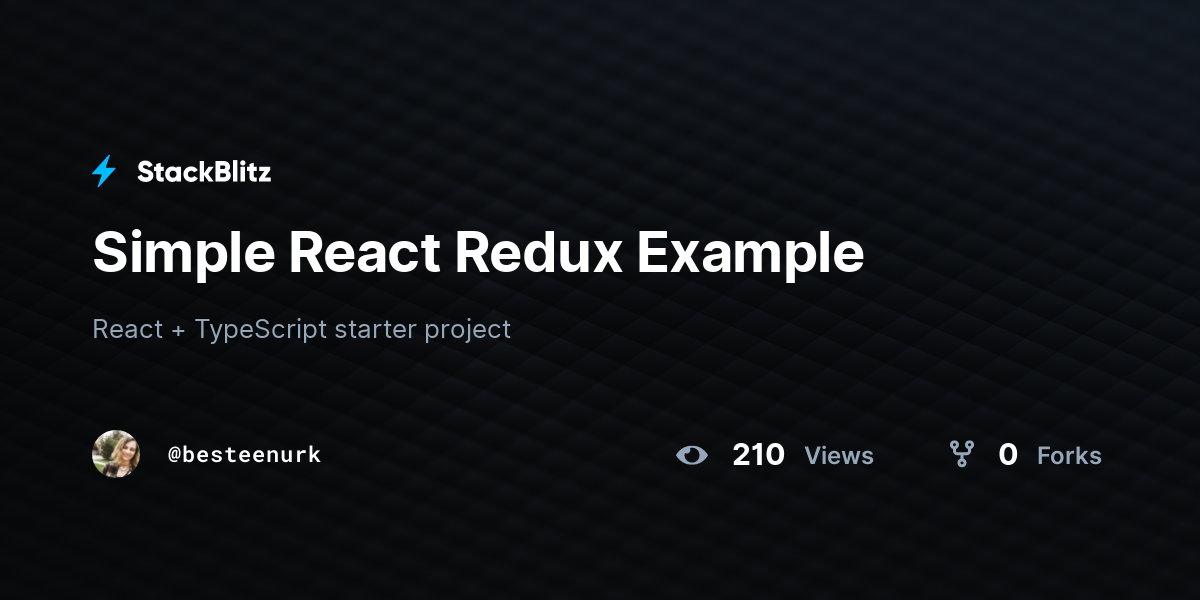 Simple React Redux Example - StackBlitz