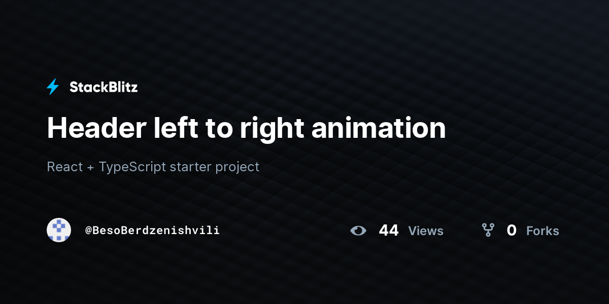 Header left to right animation - StackBlitz