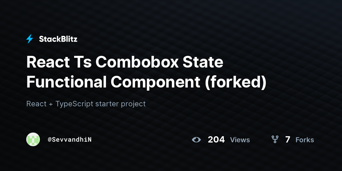 React Ts Combobox State Functional Component Forked Stackblitz