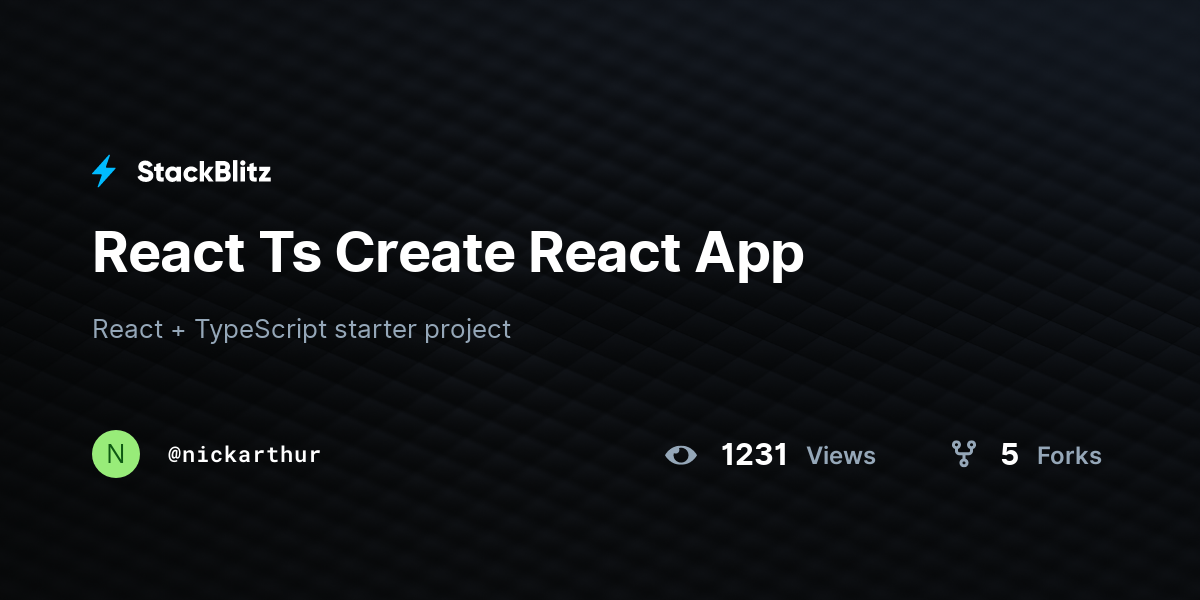 React Ts Create React App - StackBlitz