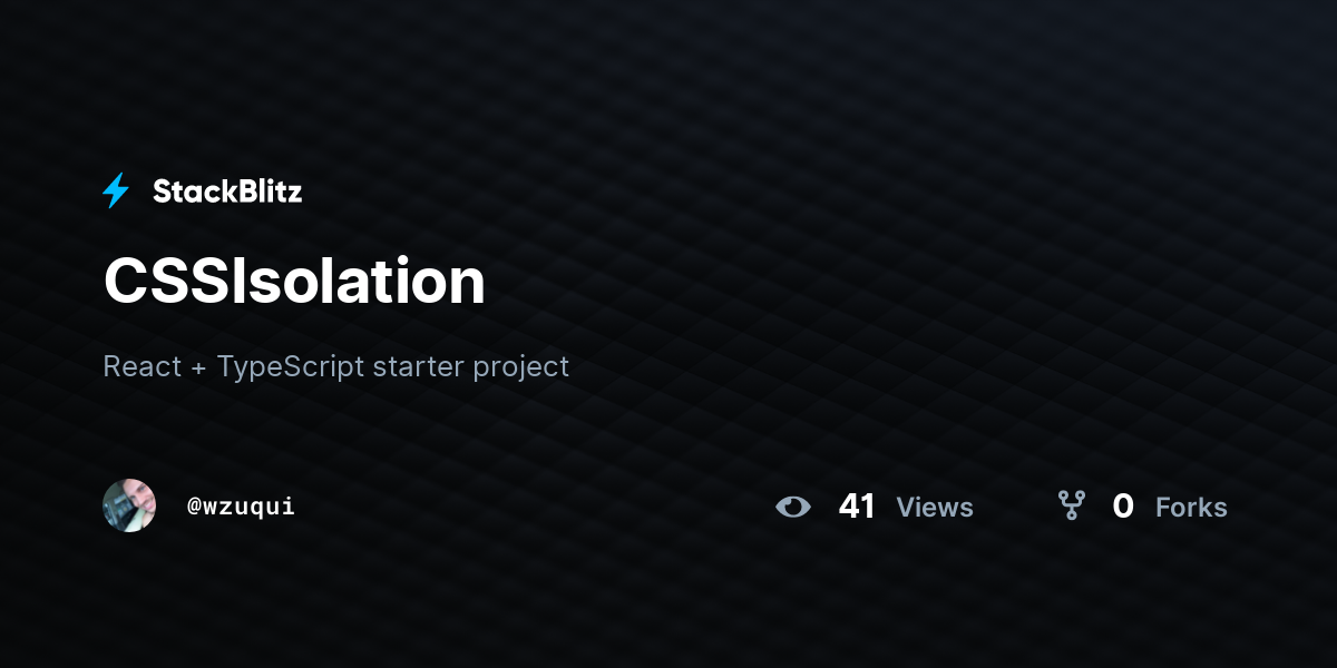 CSSIsolation - StackBlitz