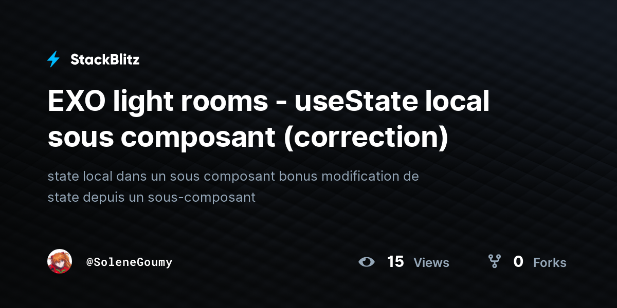 EXO light rooms - useState local sous composant (correction) - StackBlitz