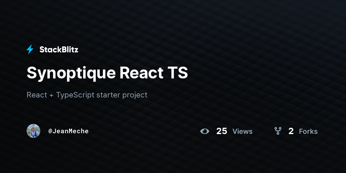 Synoptique React TS - StackBlitz